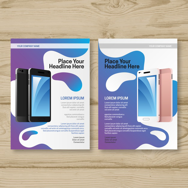 Tờ rơi CTP-FL 000089 lĩnh vực công nghệ, hình khối sắc nét