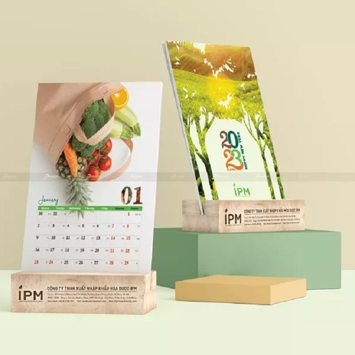 Lịch để bàn gỗ IPM PG-LG23-02 phong cách hiện đại - tối giản hot nhất 2023